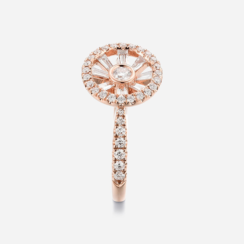 14K ROSE GOLD WITH DIAMOND RING-PETER LAM JEWELLERY LTD.