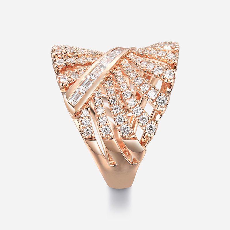 14K ROSE GOLD WITH DIAMOND RING-PETER LAM JEWELLERY LTD.