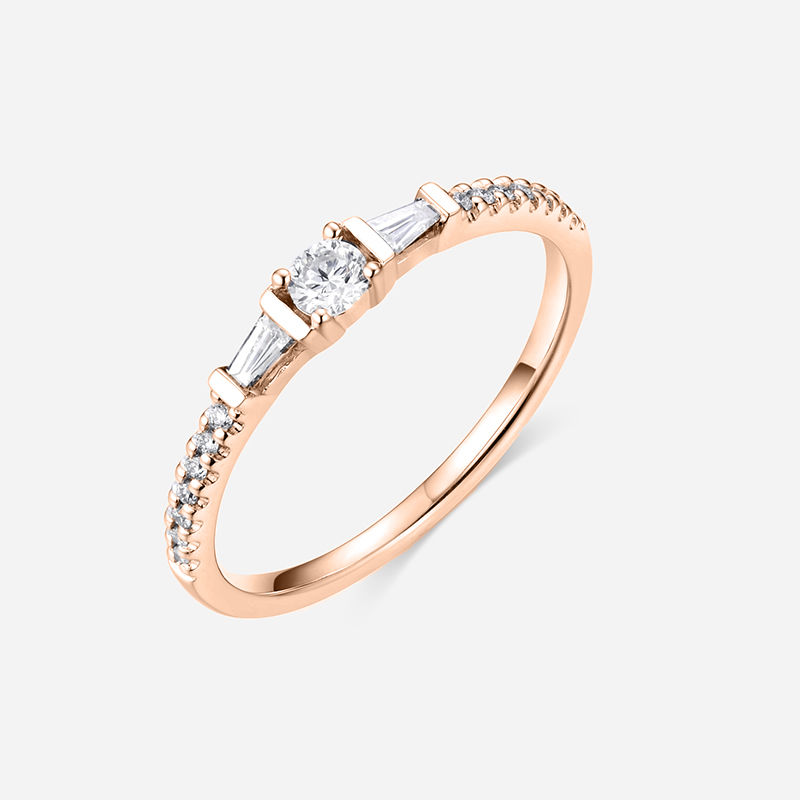 14K ROSE GOLD WITH DIAMOND RING-PETER LAM JEWELLERY LTD.